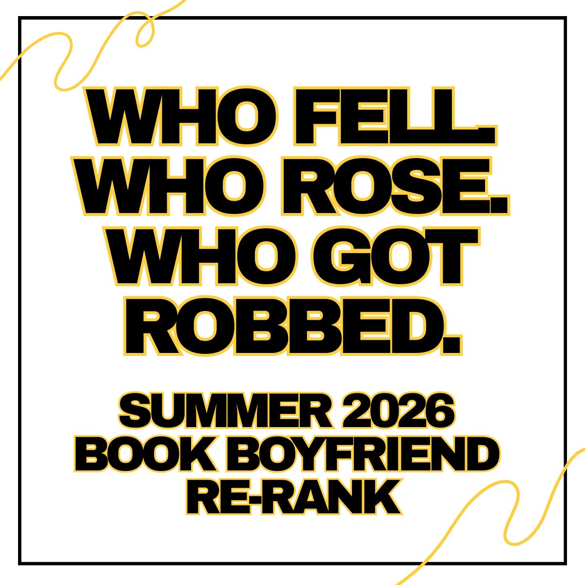 Summer 2026 Book Boyfriend Re-Rank - A Book for the End of the World